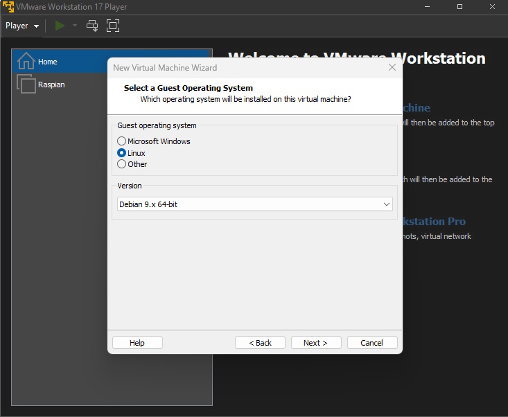 How to Run Raspberry Pi OS on VMWare Player for Realtime Data